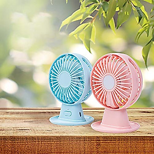 qiguch66 Mini Fan for Desk,USB Desk Fan,Small Personal Fan,Desktop Fan Adjustable Angle USB Powered ABS 3 Speed Cooling Table Fan for Office - Pink