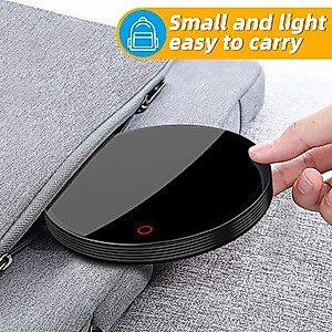 Baobaishaoze Electric Coffee Cup Warm Desk, Smart Heated tea beverage Milk Cocoa Water Soup, Touch Sensing ON / OFF, warming plate Office Home Desk Use{Black}, 4.72X4.72X0.51 (KFPY08)