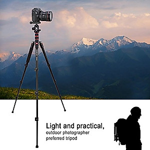 BONFOTO B690A Camera Tripod for Travel,Lightweight Aluminum Portable DSLR Tripod with 360 Degree Ball Head and Carry Bag, Camera Stand for Ring Light & Canon Nikon Sony DSLR