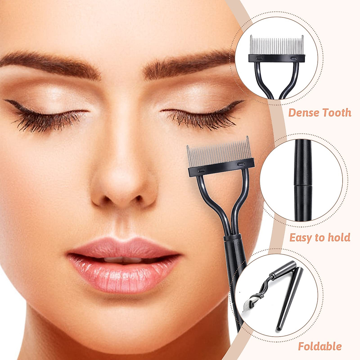 BS-MALL Eyelash Grooming Brush Foldable Eyelash Separator Mascara Eyebrow Scissors Applicator Eyebrow Comb Brush for Making Up Supplies（5 Pieces）