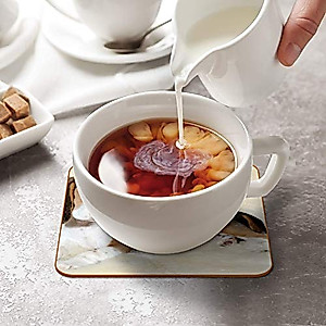 Coasters for Drinks Dog Lay Sleepy Leather Square Mug Cup Pad Mat for Protect Furniture, Heat Resistant, Kitchen Bar Decor, Set of 6