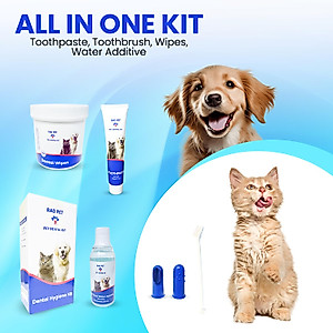 RadPet Advanced Dental Hygiene Kit for Cats & Dogs - Complete Oral Care with Toothbrush, Enzymatic Toothpaste, Dental Wipes, & Water Additive Vet Formulated Pet Toothpaste Kit