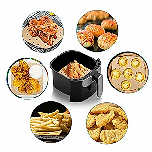Air Fryer Parchment Paper Liners: 200PCS 8.5 inch Air Fryer disposable paper liner - Square Perforated parchment paper for Air Fryer, Premium Bamboo Steamer Liner for Air Fryers Baking Cooking Oven