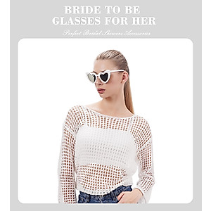 Bride Sunglasses for Bachelorette - White Glasses with rhinestone for Bridesmaid Sunnies, Bride to Be Gift, Bachelorette Accessories Party Favors