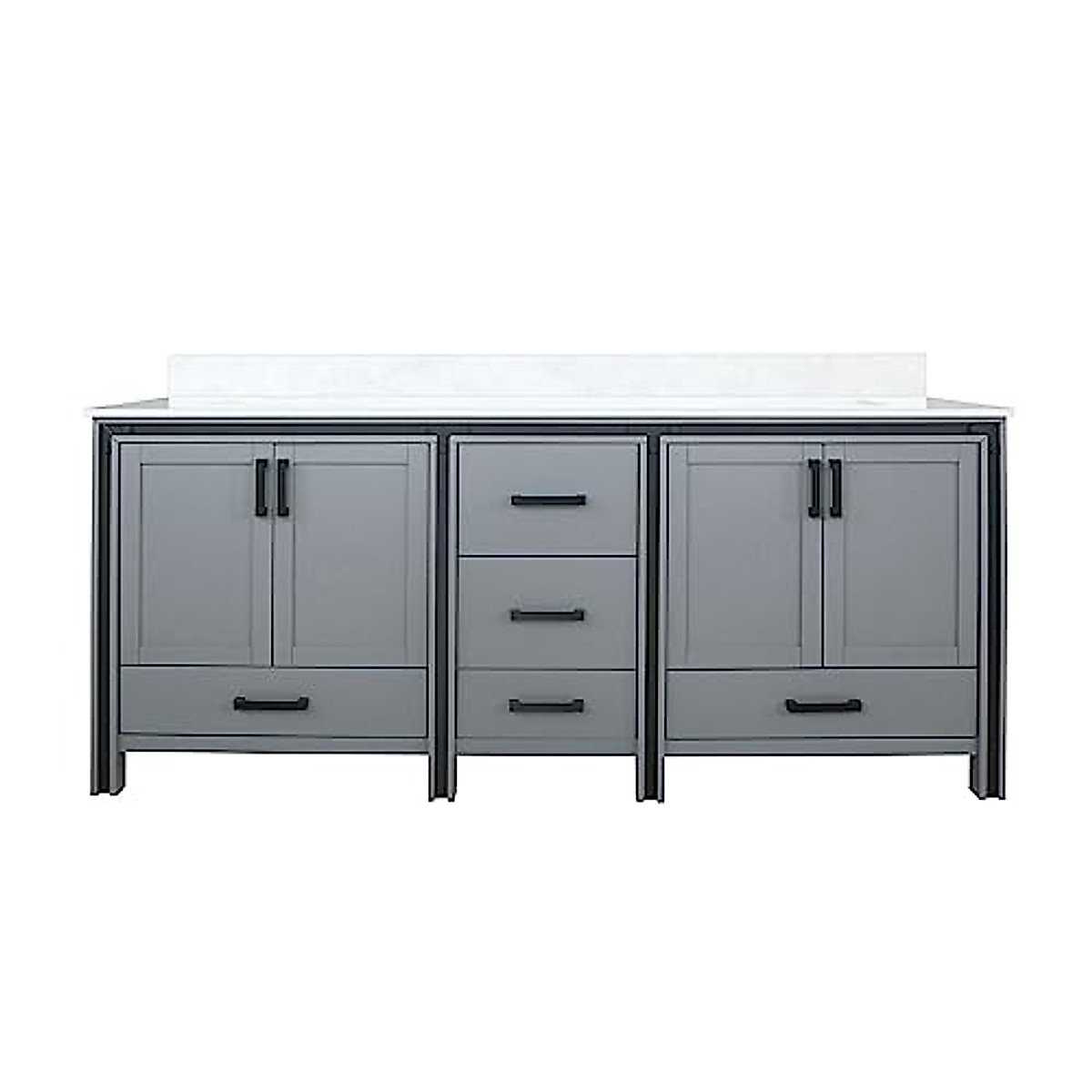 Bell+Modern Augustine 80 in W x 22 in D Dark Grey Double Bath Vanity and White Quartz Top