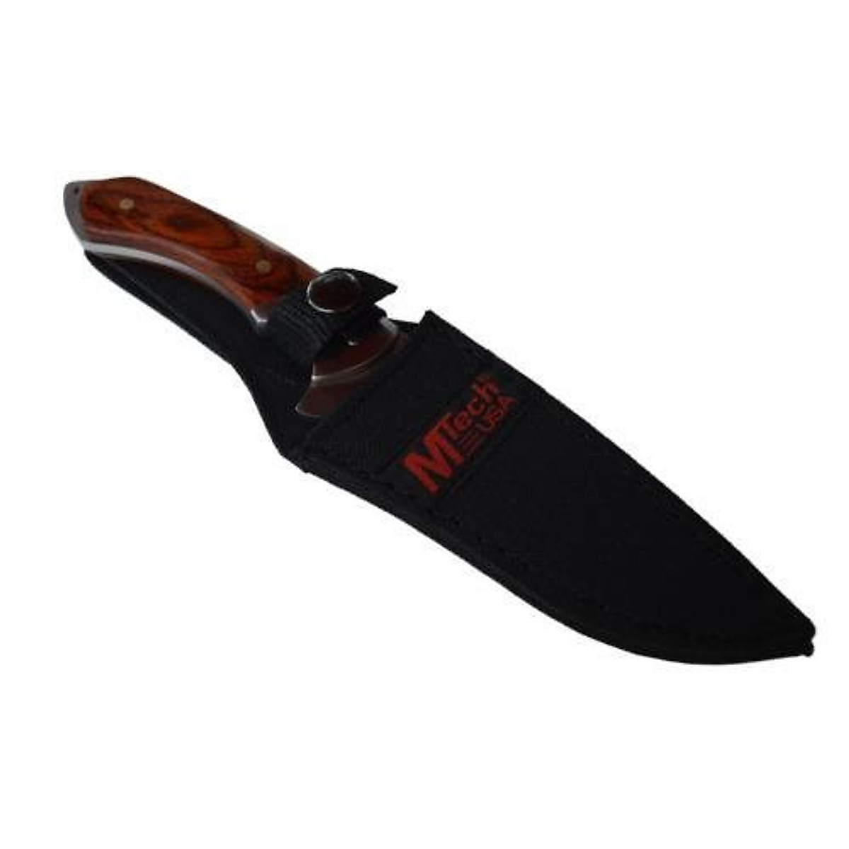 9" M-TECH TACTICAL Hunting Survival FULL TANG FIXED BLADE KNIFE Wood w/ SHEATH