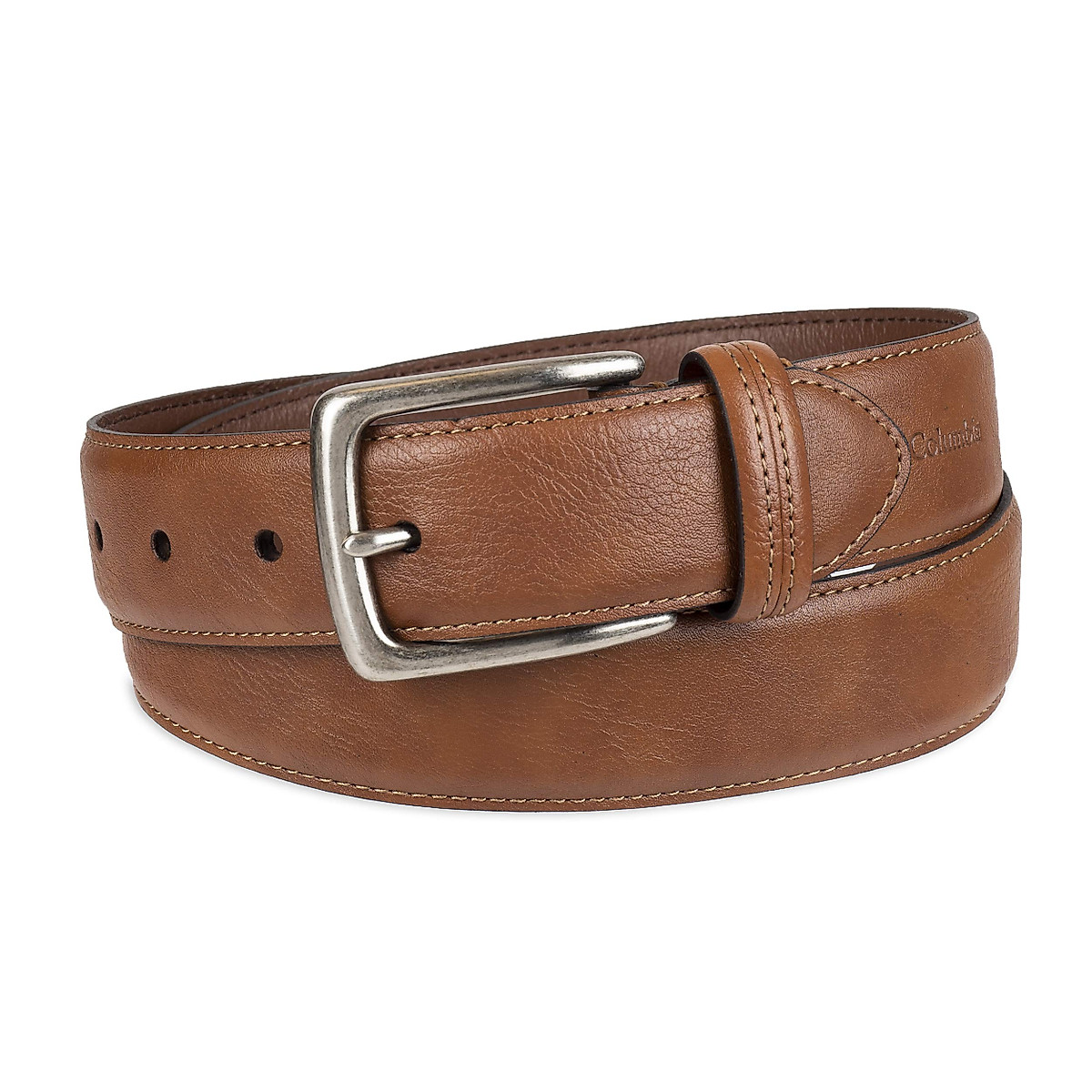 Columbia Men's Trinity Logo Belt-Casual Dress with Single Prong Buckle for Jeans Khakis
