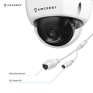 Amcrest 2-Pack UltraHD 4K (8MP) Dome POE IP Camera, 3840x2160, 98ft NightVision, 2.8mm Lens, IP67 Weatherproof, IK10 Vandal Resistance, MicroSD Recording, White (IP8M-2493EW-V2)