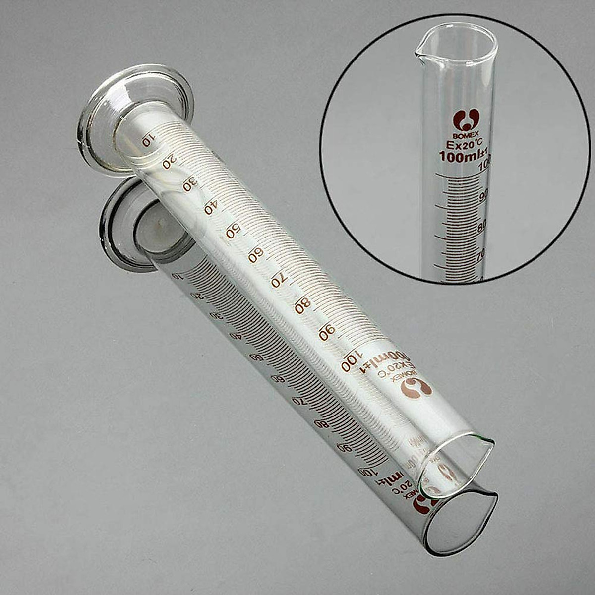 LTKJ 5PCS/Set Glass Measuring Cylinder Chemistry Lab Graduated Measure Tools 5ml/10ml/25ml/50ml/100ml