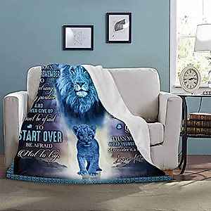 Custom Blanket to My Grandson from Grandma & Grandpa,Always Remember You are Braver Than You Think Personalized Gift Bed Throw Blanket for Grandson 60 x 80 Inches
