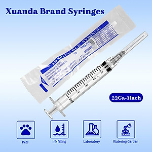 Xuanda 25Pack 5ml Syringe Individual Package Suitable for Industrial, Scientific, Measuring, Watering, Pet Feeding, Glue Applicator ﻿