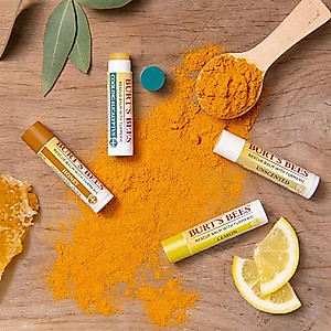 Burt's Bees 100% Natural Origin Rescue Lip Balm With Beeswax and Antioxidant-Rich Turmeric Promotes Healing Of Extremely Dry Lips, Cooling Eucalyptus, 2 Tubes in Blister Box(Pack May Vary)