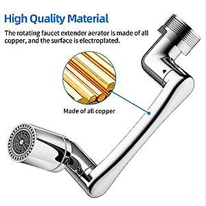 Gnkcrwo Universal Rotating Faucet Extender for Bathroom, 1440° Large Angle Rotating Robotic Arm Water Nozzle Faucet Adaptor, Rotatable Multifunctional Extension Faucet Splash Filter Kitchen Tap Extend