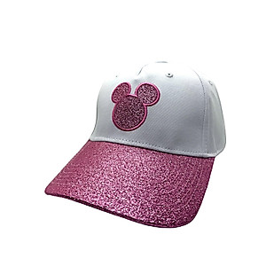 Disney Glitter Tone Mickey Mouse Baseball Cap - Adult (White with Pink Glitter)