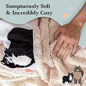 Cat Blanket - 28 Cute Cat Companions on a Sumptuously Soft 50x60 Inch Cat Lover Throw Blanket - The Most Beloved Cat Gifts for Cat Lovers Everywhere
