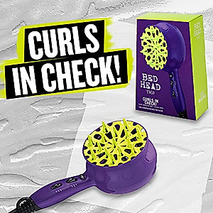 Bed Head Curls-in-Check 1875W Hair Diffuser Dryer | Great for Curly Hair, Reduce Frizz & Static | Diffuser Hair Dryer Enhances Natural Curl, Waves & Texture