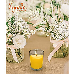 Citronella Candle Votives in Glass Cup - 24 Pack - Indoor and Outdoor Decorative and Mosquito, Insect and Bug Repellent Candle - Natural Fresh Scent - 12 Hour Burn Time