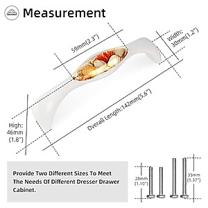 RODAILYCAY Shell 4 Packs Kitchen Drawer Pulls, Crystal Glass Cabinet Handles Pulls, Cupboard Door Knobs, Kitchen Hardware Pulls for Dresser Drawers