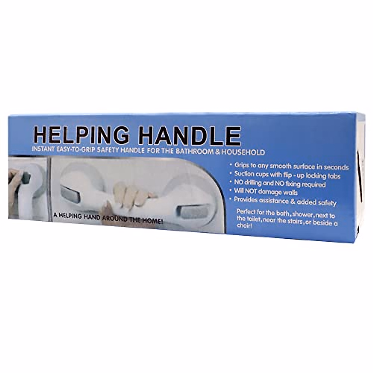 12 ‘’ Grab Bars for Bathtubs and Showers Suction Grab Bar Bathroom Bathtub Bath Handles Handicap Elderly Seniors Safety Cup Grip Non Slip - ONLY for Tiles Glass & Hard Plastic