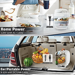 Hansburg Mini Fridge for Bedroom Mirror Skincare Cooler & Warmer Portable Small Refrigerator 4 Liter/6 can with 12v AC/DC/USB Option for Food, Drinks, Makeup, Dorm, Office and Car