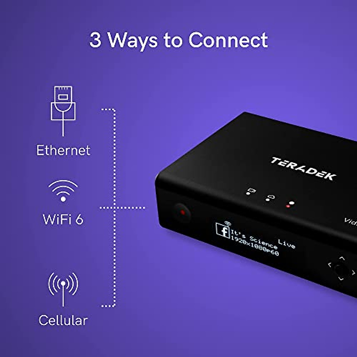Teradek Vidiu X Ultra-Slim HD Live Streaming Encoder, Stream Live 1080p Video on Facebook, YouTube and More with Network Bonding and H.264 Compression, HDMI, RTMP(S), USB-C Power Input