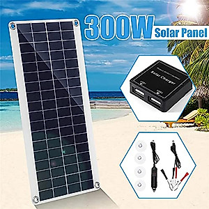 DSJ 300W Fast-Charging Solar Panel Portable Dual 12/5V Dc USB Waterproof Emergency Charging Outdoor Battery Charger for Rv