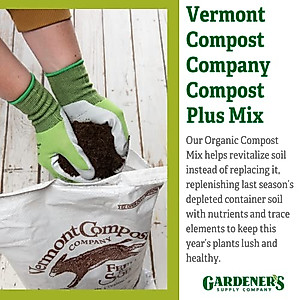 Vermont Compost Company - Compost Plus Organic Container and Transplant Booster Mix | All-Natural Potting Soil for Plants & Vegetable Gardening - 20 Quarts | Gardener's Supply Co Exclusive