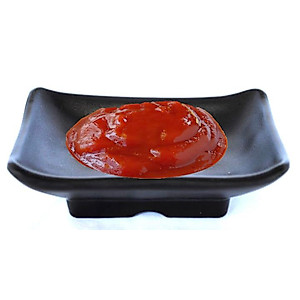 Lucky Star Melamine Soy Sauce Dishes Wasabi Sushi Sashimi Rectangular Plastic Dipping Plates, 4-1/8" X 2-1/2" X 1-1/8” H, Capacity: 1.8 oz, Black, Black (96)