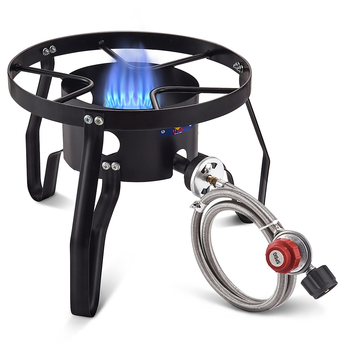 ARC Camping Propane Stove Outdoor Cooker, Propane Burner for Outdoor Cooking Round Burner, Ideal for Camping, Tailgating, Traveling, and More!