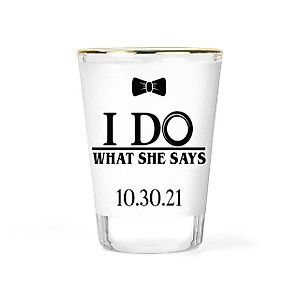 Personalized Wedding Gift for Couple | Bride Groom Gift | I Do and I Do What She Says Gift Set | Just Married Couple | Funny Wedding Gift