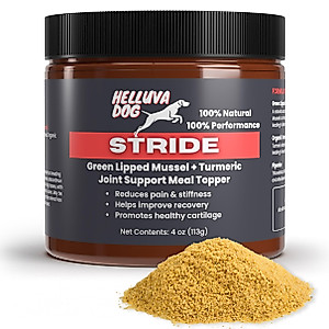 Homescape World Stride by Helluva Dog — Joint Support Meal Topper for Active Sporting Dogs — Green Lipped Mussel & Turmeric Powder for Mobility & Recovery 4oz
