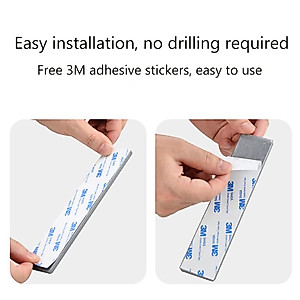 Fanruier 2PC Punch-Free Sliding Door self-Adhesive Handle Window Glass Door Kitchen Door Cover Door Sliding Door Handle Double-Sided Adhesive Paste (Grey)