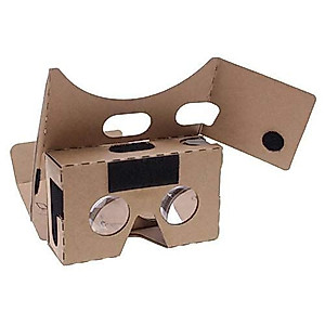Google Cardboard,VR Headsets 3D Box Virtual Reality Glasses with Big Clear 3D Optical Lens and Comfortable Head Strap for All 3-6 Inch Smartphones (Yellow, 1 Pack)