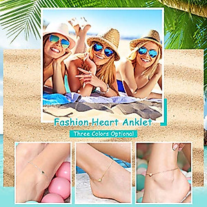 Silvora Ankle Bracelet Women Sterling Silver Summer Chain Anklet for Women Rommantic Dainty Delicate Jewelry Rose Gold