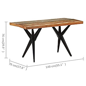 Industrial Design Dining Table Casual Pub,Bar Laptop Table,Modern Studio Dining Table,homeoffice Desk,Dining Table 55.1"x27.6"x29.9" Solid Reclaimed Wood