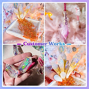 LET'S RESIN Resin Molds 18Pcs Pendulum Crystal Molds for Resin, Silicone Molds for Resin,Multi-Facet Resin Jewelry Molds for Quartz Crystals Pendants, Resin Necklace,UV Resin