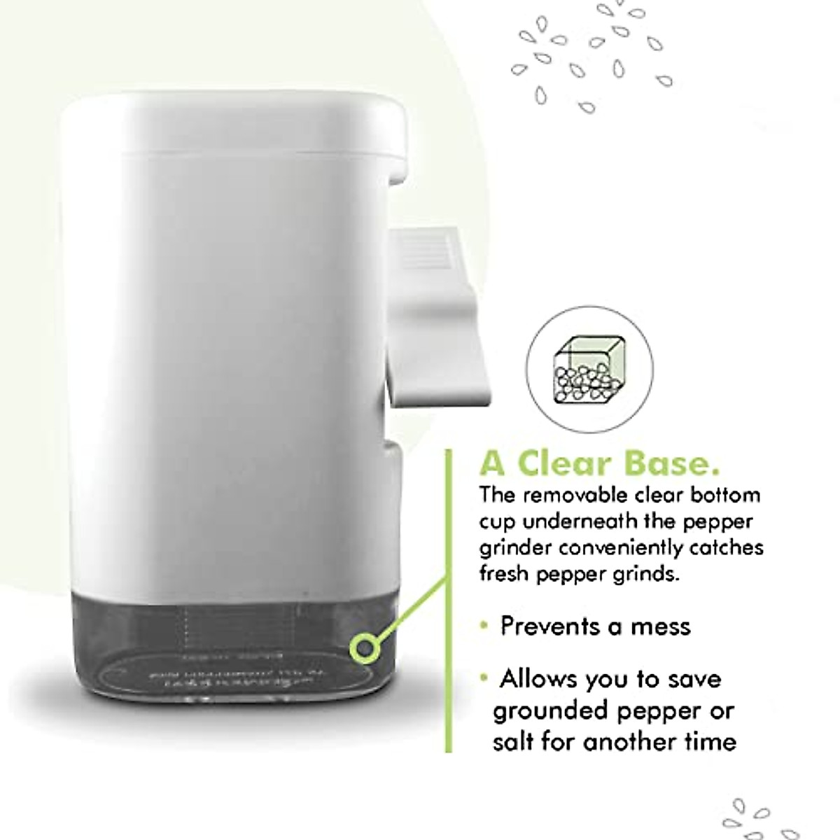 PepperMate Traditional Pepper Mill 723 - Turnkey High Volume Salt and Gourmet Peppercorn Grinder (White)