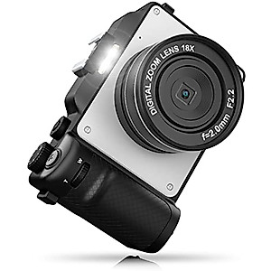 Vlogging Camera, 4K 48MP Digital Camera with WiFi, Free 32G TF Card & Hand Strap, Auto Focus & Anti-Shake, Built-in 7 Color Filters, Face Detect, 3'' IPS Screen, 140°Wide Angle, 18X Digital Zoom T.2