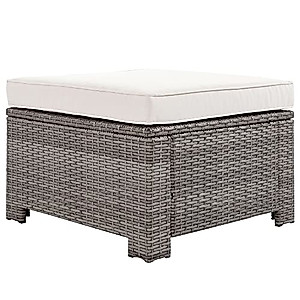 Goohome 6-Piece Patio Outdoor Sofa Set, All-Weather PE Wicker Rattan ConversationalSet Furniture w/2 Corner Sofá, 2 Single Chairs, 1 Storage Table and 1 Ottoman, for Backyard, Garden, Poolside, Deck