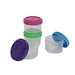 Twist Top Salad Dressing Cups Kitchen Storage Container Pack of 4 Reusable Dipping Sauce