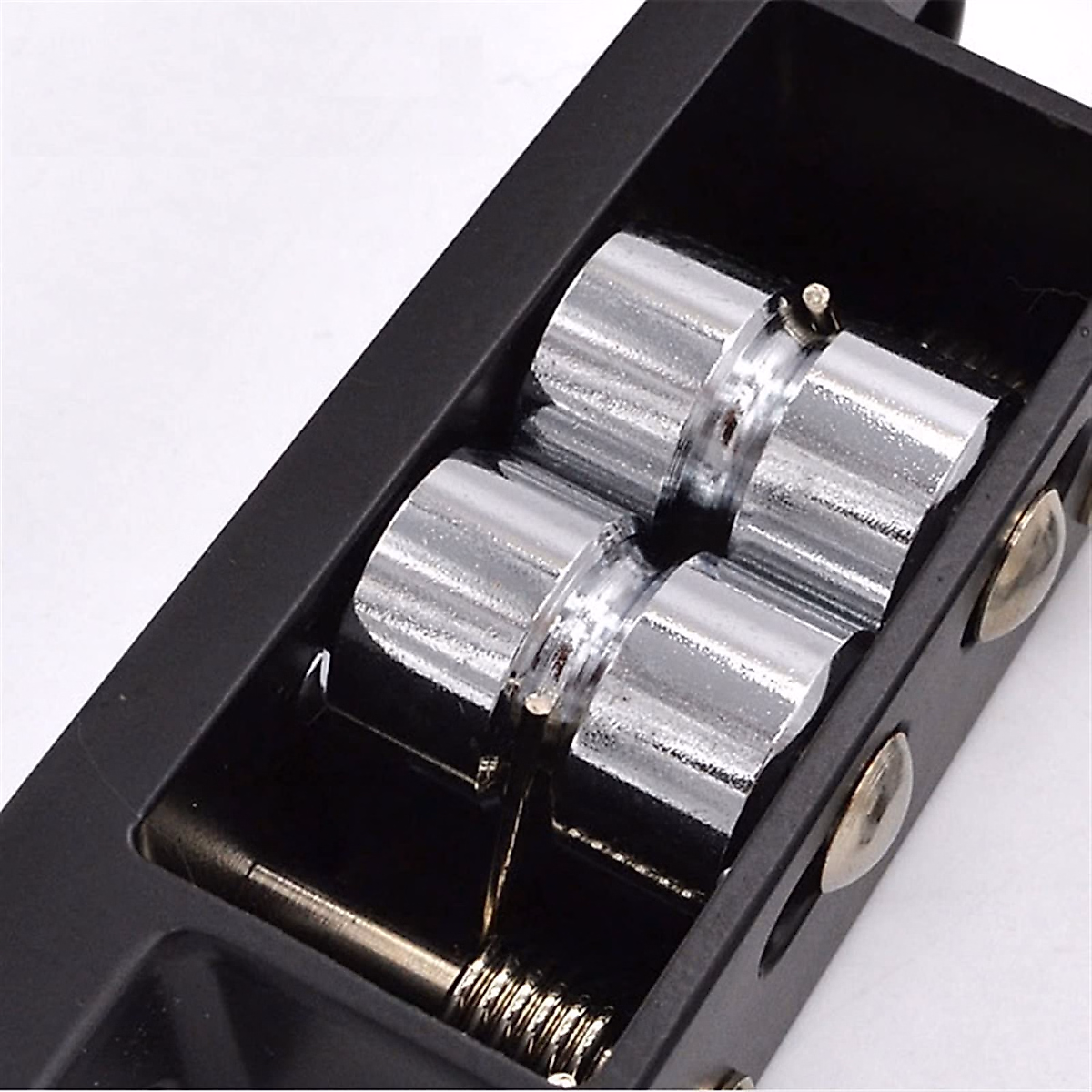 KmoNo Black Touch-Type Lock Double Roller Catch Cupboard Cabinet Door Latch Home Kitchen Tools 1Pcs