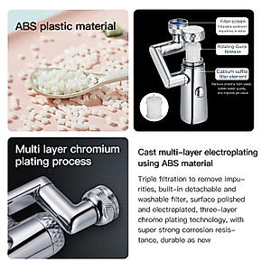 SUBMARINE Universal 1080 Swivel Robotic Arm Swivel Extension Faucet Aerator, Splash-Proof Faucet Extender, Sink Faucet Attachment With Two Water Outlet Modes, Used For Kitchen And Bathroom Faucets