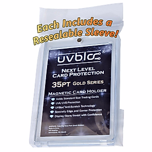 UVBLOC One Touch Card Holder (25 Pack) 35pt Magnetic Hard Case Pro Protector Sleeves for Trading Baseball Basketball Football Pokemon Sports Cards
