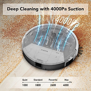 Zigma Robot Vacuum and Mop Combo, 6000 Pa Robot Vacuum Cleaner (H13-A)
