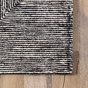 nuLOOM Heidi Modern Hand Tufted Wool Area Rug, 8x10, Charcoal
