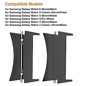 YOFUNTLE Connectors Compatible for Samsung Galaxy Watch 6 40mm 44mm/Galaxy Watch 6 Classic 43mm 47mm Smartwatch Band Adapter,Stainless Steel Band Connector Adapter Replacement for Galaxy Watch 6/5/4