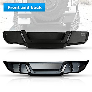 Rear Bumper Fit for 2018 2019 2020 2021 2022 2023 2024 Jeep Wrangler JL/JLU 2&4 Doors Full Width Offroad Back Bumper with OEM Reverse Sensor Holes Replacement Exterior Accessories