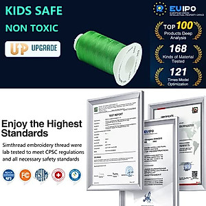 Simthread [Long Glow Duration] Embroidery Machine Thread Glow in The Dark Thread 6 Colors 1000 Yards 30WT, 100% Polyester Embroidery Threads for Music Festivals, Parties, Raves, and More