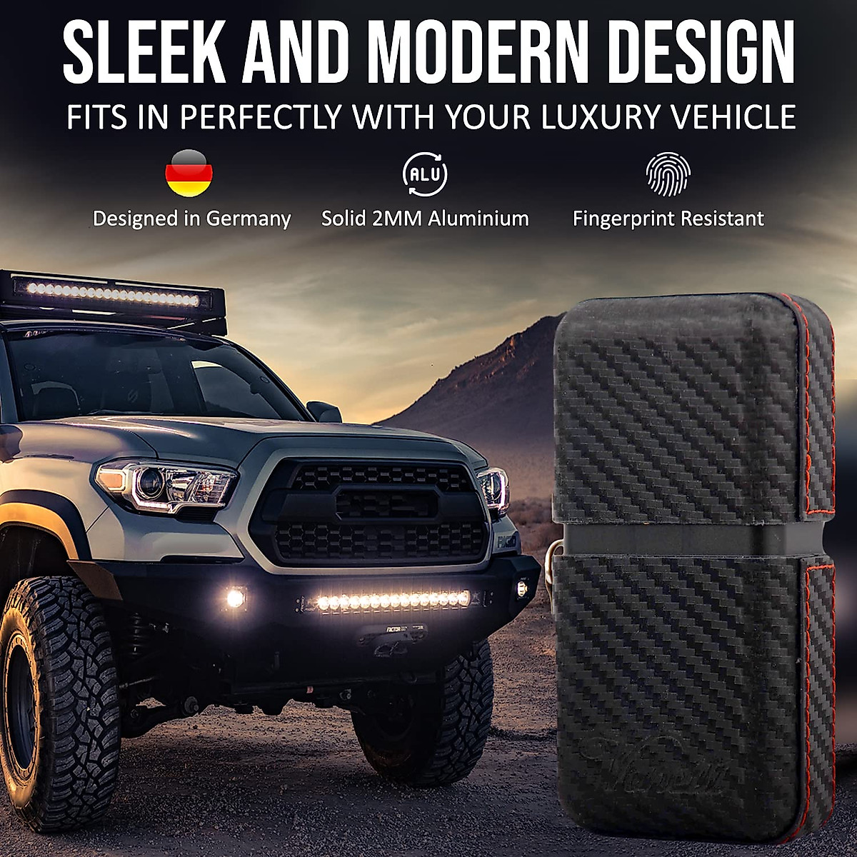 VONETTI Alpha Shield CARBONE - Premium RFID Signal Blocker Box - Smart Car Key Faraday Signal Protector, Keyless Go RFID Blocking Case, Crypto Wallet Safe Box, Signal Blocker Faraday Tin (Black)