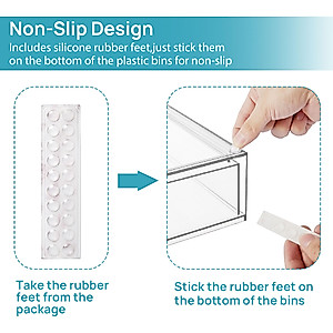Vtopmart Stackable Storage Drawers Set of 6, Clear Plastic Organizer Bins for Bathroom Supplies,Ideal for Cabinet,Pantry,Laundry Room Organization